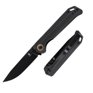 kizer begleiter 2 pocket folding knife black micarta handle, 154cm blade edc knife v4458.2bc2