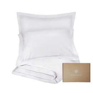 bioweaves 100% organic cotton percale duvet cover king size set – crisp, soft & naturally cooling weave, 300 thread count gots certified king duvet cover & 2 pillow shams – 106x92 inches, ivory