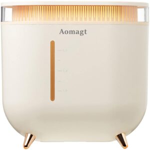 aomagt humidifiers for bedroom, nursery, office, plants,2l cool mist, auto-shut off, super quiet, brilliant 7 colors light, top fill, lasts up to 25 hours,easy to clean