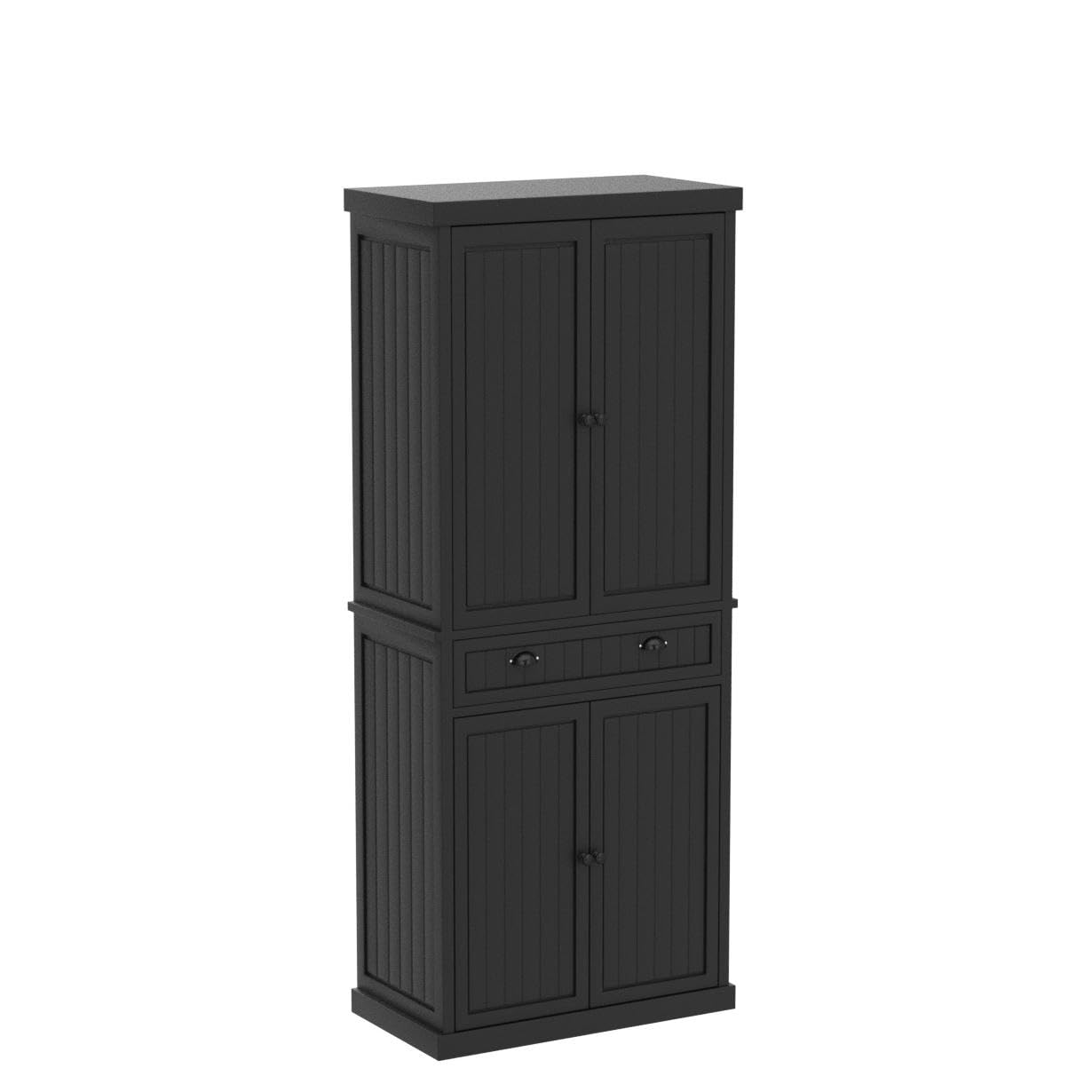 ARTPOWER Kitchen Pantry Storage Cabinet with Drawer and Adjustable Shelves, Pantry Cabinet for Kitchen, Bathroom or Hallway, Black