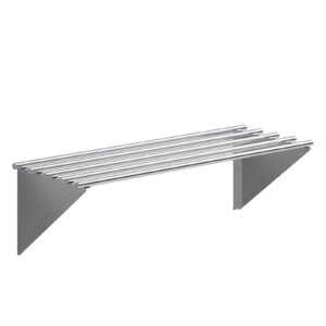 amgood 48" long x 18" deep stainless steel tubular wall shelf | nsf certified | appliance & equipment metal shelving | kitchen, restaurant, garage, laundry, utility room