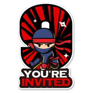 20 ninja 9th birthday party invitations with envelopes double sided ninja shaped fill-in invitations invites for 9 year old