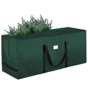 baleine 7.5 ft extra large christmas tree storage bag with reinforced handles and dual zippers for wide opening (green)