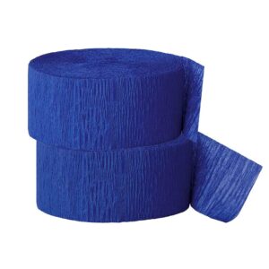 crepe paper streamer, 81 feet - party supplies for parties, baby shower, bridal shower, multi colors (2 piece) (navy)