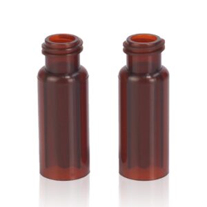 pekybio polypropylene micro vial 0.3 ml, amber, 9-425 screw thread, 12x32 mm, pack of 100