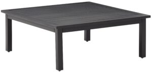 crosley furniture clark weather resistant metal outdoor coffee table for patio, deck, porch, matte black