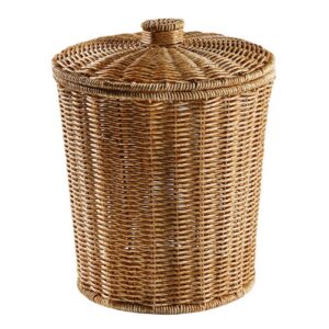 coasta woven basket trash can round rattan waste basket with lid planter woven baskets wicker wastebasket garbage bin