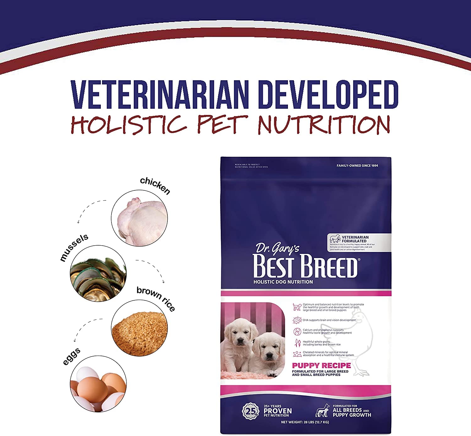 Best Breed Dr. Gary's Puppy Recipe Made in USA [Natural Dry Dog Food] - 13lbs, Dark Brown (7-53182-95267-3)