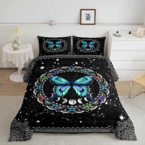 erosebridal butterfly bedding set king size galaxy duvet set starry sky comforter sets boho colorful wild animals down comforter for moth trippy moon all season mandala black white duvet set