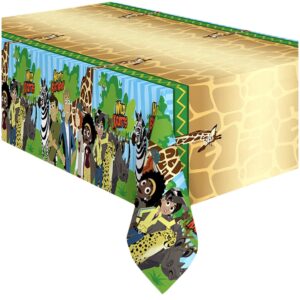 treasures gifted officially licensed wild kratts birthday party supplies - pack of 2 - wild kratts tablecloth 54 x 108 inches - wild kratts party decorations for tabletop - happy birthday tablecloth