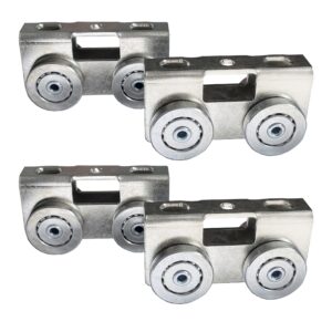 hi flame 4 wheel light duty trolley assembly roller trolley easy bolt installation for use with 1-5/8" wide and all 1-5/8" or taller strut channel (4)