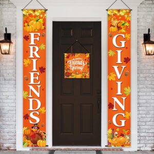 71" x 12" friendsgiving porch banner door sign, friendsgiving party decorations welcome porch sign, friendsgiving decorations for home outdoor indoor friendsgiving banner orange