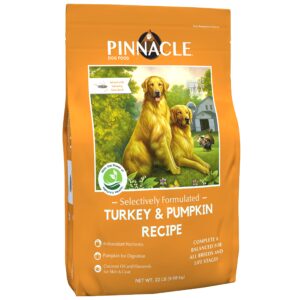 pinnacle pet pinnacle turkey & pumpkin dry dog food 22 lb, infused with broth