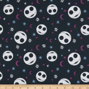 the nightmare before christmas jack starlight heads multi, fabric by the yard