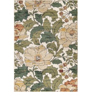 simply southern cottage jefferson floral area rug, 6' x 9', green