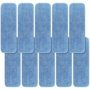 replacement microfiber pad for rubbermaid commercial 18 inch mop and 17 inch mop - 10 pack wet & dry commercial cleaning refills reusable mop refills fit for any microfiber flat mop system 18" and 17"