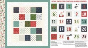 flashphoenix quality sewing fabric - merrymaking advent calendar panel by gingiber 24 x 44 inch