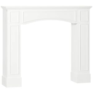 homcom modern fireplace mantel, surround mantels for fireplace with decorative pattern interior width 29" white