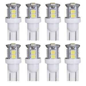 huttuubudu led landscape light bulbs 1w 12v cool white 6000k，7w low voltage incandescent light bulbs equivalent，wedge base t5 malibu bulbs, garden light bulbs, landscape bulbs 8 pack