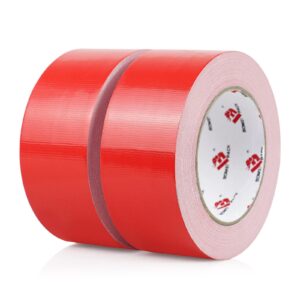 2 pack red duct tape heavy duty,9 mil thickness,2 inches x 30 yards,strong industrial strength,flexible,no residue,waterproof and tear by hand,multi-use for indoor & outdoor repairs