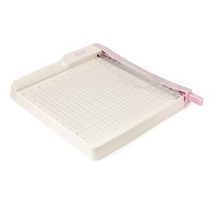 we r memory keepers guillotine trimmer – 12" large paper cutter with 1/4-inch grid, cuts up to 10 sheets, perfect for scrapbooking, journals, cards, and craft projects, lilac