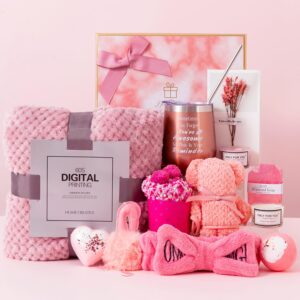 birthday gifts for women,pink gifts box for women gifts basket care package get well soon gifts relaxing set self care gifts unique gifts box birthday presents female friendship gifts christmas gifts