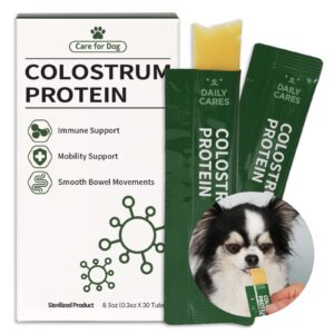 doctor by colostrum protein for dogs and puppy – weight gain supplement for dog - muscular strength and immune system support with colostrum, whey protein isolate, goat milk – 30 tubes