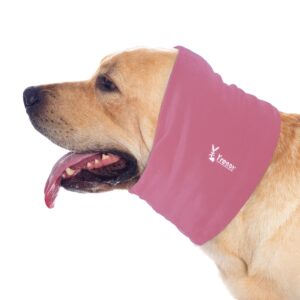 dog hoodie, soft snoods for dogs, breathable dog head wrap ear cover for anxiety relief and calming, ear wraps for dogs reduce anxiety (pink, m)