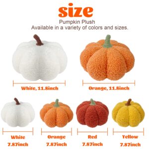 Custolon Pumpkin Pillow, 7.87inch Soft Stuffed Pumpkin Pillow Plush, for Halloween Thanksgiving Decorations Party Home Decor Pumpkin Decor (Orange, 7.87inch)