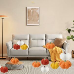 Custolon Pumpkin Pillow, 7.87inch Soft Stuffed Pumpkin Pillow Plush, for Halloween Thanksgiving Decorations Party Home Decor Pumpkin Decor (Orange, 7.87inch)