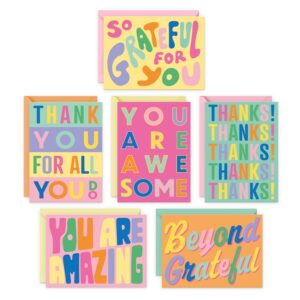 s&o fun thank you cards with envelopes - assorted thank you cards to express gratitude - thank you notes with envelopes set of 24 - gratitude note cards with envelopes in pop colors to mix & match