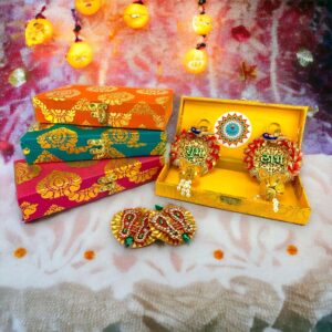 lovenspire personalized diwali gifts hamper shubh labh rajasthani brocade design gift box indian festival diwali hamper basket for employees home office friends family - corporate return gift items