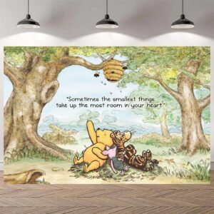 winnie quotes backdrop the pooh banner 57 x 37 inch perfect baby shower decorations bear bee birthday party supplies decorations