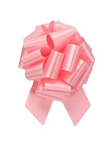 feronia packaging 2 pieces pull bow for gift wrapping gift bows pull bow with ribbon for wedding gift baskets, 5.5 inch 20 loop (light pink)