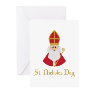 cafepress st nicholas day greeting cards greeting card (20-pack), note card with blank inside, birthday card matte