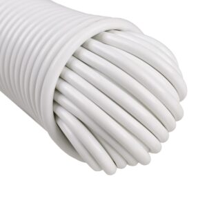 west coast paracord’s plastic coated clothesline – synthetic fiber core – all purpose laundry line dryer rope – strong and durable – crafting and diy projects - (7/32 inch, 50 ft) white