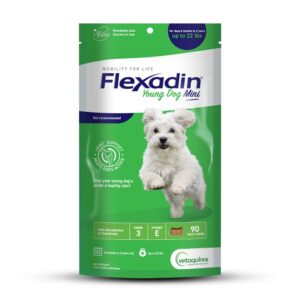 vetoquinol flexadin hip and joint supplement with glucosamine for dogs, joint support chew with green-lipped mussel and msm, 90-count