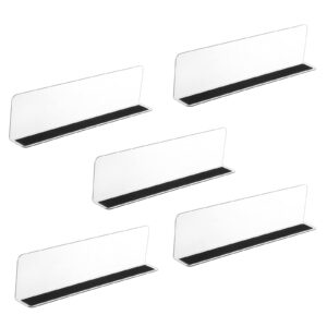 villcase 5pcs plastic shelf dividers, magnetic closet shelf organizer divider, clear l- shape separator clapboard for retail store supermarket clapboard shelf store