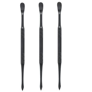 suiwotin 3pcs wax carving tools, stainless steel wax tool carving tool kit, double-headed sculpting tool spoon, black