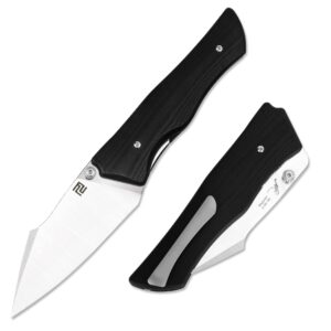 artisancutlery folding knife ahab series (j1851) ar-rpm9 balde and g10 handle edc pocket knife with clip black