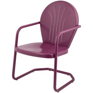 northlight 34-inch outdoor retro tulip armchair, purple