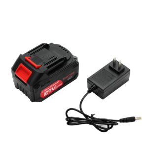 shintyool 21v lithium battery - 4.0 ah battery with charger adapter led indicator compatible with leaf blower