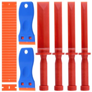 swpeet 36pcs 3/4" 7/8" 1" 1-1/2" plastic chisel and plastic blade scraper tools with blades replacement assortment kit, scraper remover tool kit cleaning scraper remover for adhesive, caulk, labels