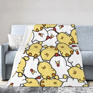 chicken blanket, cute cartoon hen super soft warm bedding bed throw blankets girls boys gifts for couch bedroom sofa office, all season cozy flannel plush blanket for kids adults, 50"x40"