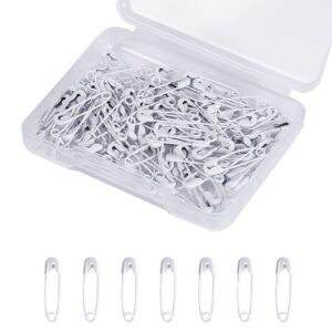 120pcs safety pins, 19mm mini safety pins for clothes metal safety pin for clothing sewing handicrafts jewelry making (white)