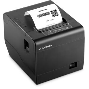 volcora thermal receipt printer, 80mm pos printer w/auto cutter, usb/ethernet interface for windows/mac/linux, esc/pos command support cash drawer, high speed kitchen printer, wall mount (black)