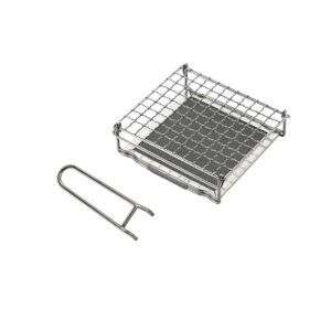 campingmoon camping toaster for gas stove top fire grill grid 304 stainless steel bread toasters cooking grill with anti scalding mesh fork medium size us-1615