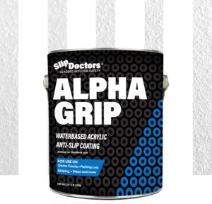 alpha grip non-slip paint for concrete & asphalt – non-skid coating ideal for striping parking lots, playgrounds & pavements (white, 1 gallon)