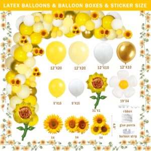 Hombae Sunflower Baby Shower Decorations, Baby Shower Decorations, Sunflower Themed Balloon It’s a Girl Backdrop Welcome Baby Glitter Banner Box Cutouts Cake Topper Daisy Sunflower Gold Yellow