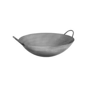 20" carbon steel cantonese style wok pan gourmet chef frying pan, double handle